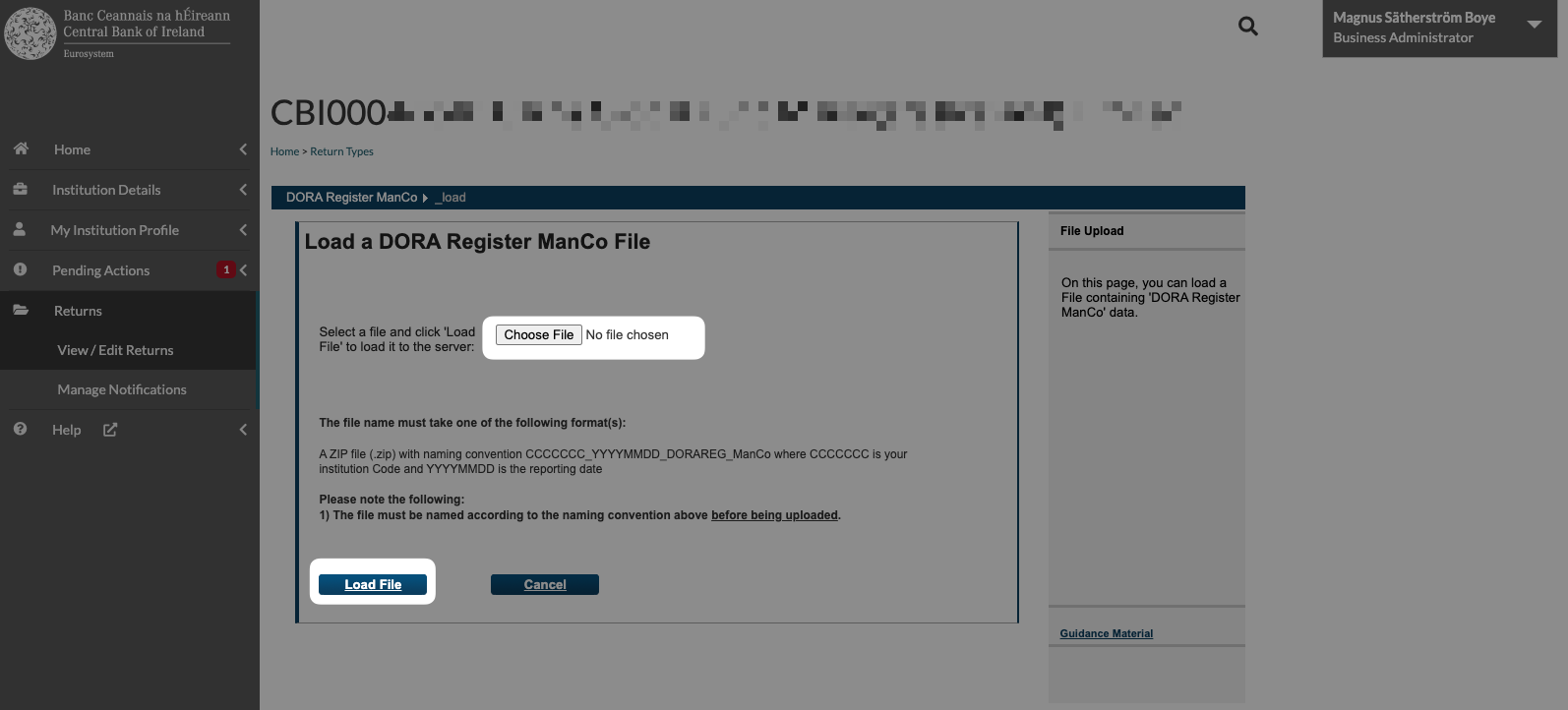 How to submit your Register of Information: Ireland, CBI Portal, Central Bank of Ireland